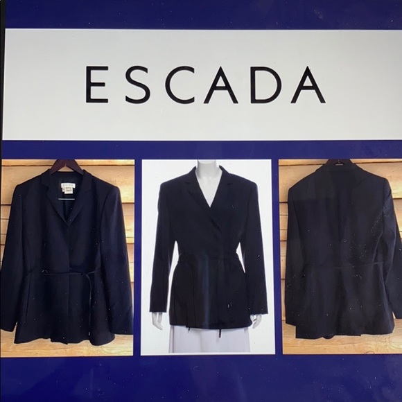Escada | Jackets & Coats | Escada New Wool Very Dark Navy Almost Black ...